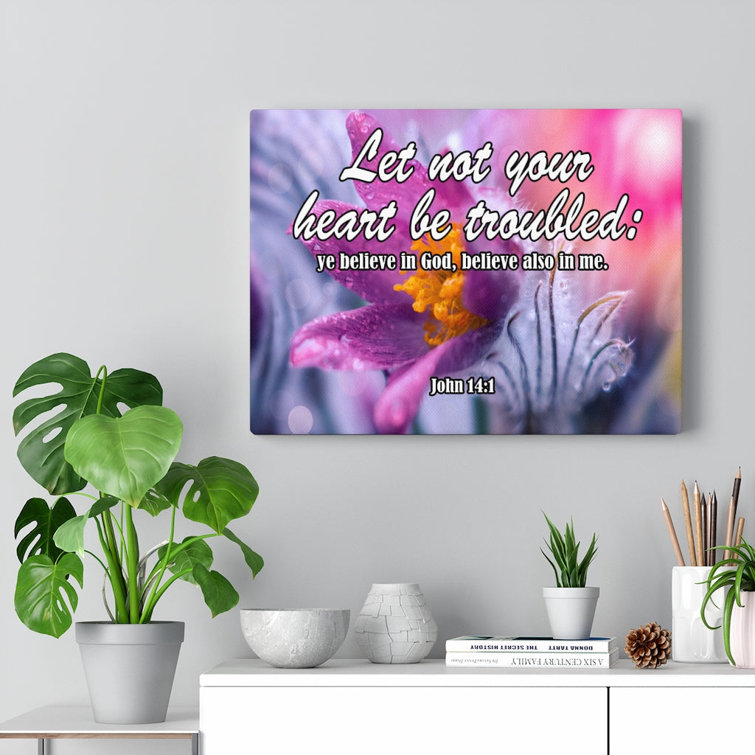 Happy Larry John 14:1 Let Not Your Heart Be Troubled Bible Verse Canvas ...