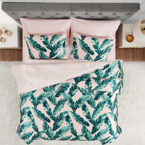Juicy Couture Light Pink/Green Microfiber Reversible Comforter Set ...