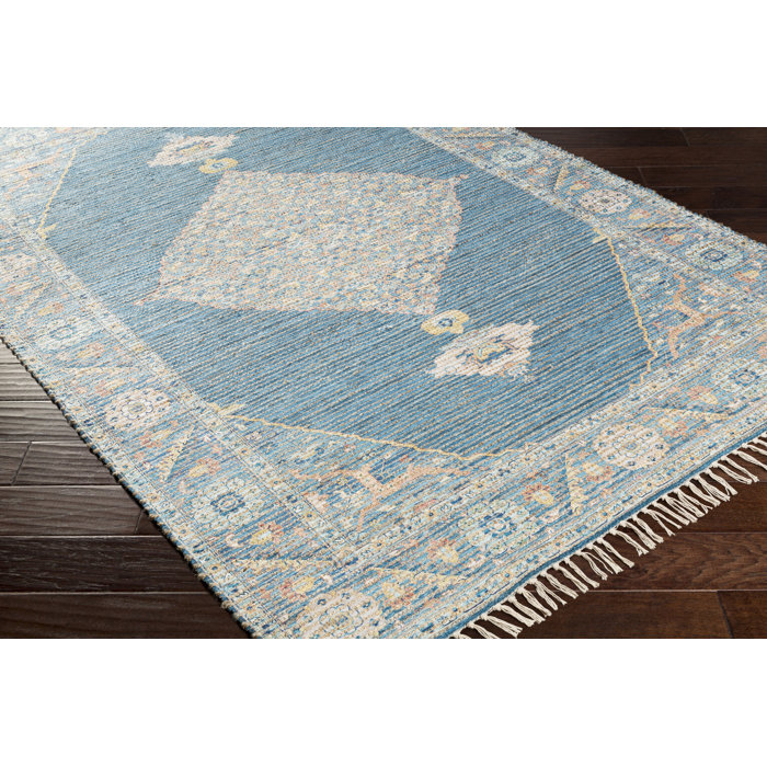 Joss & Main Vince Handmade Flatweave Aqua/Light Yellow/Peach Rug ...