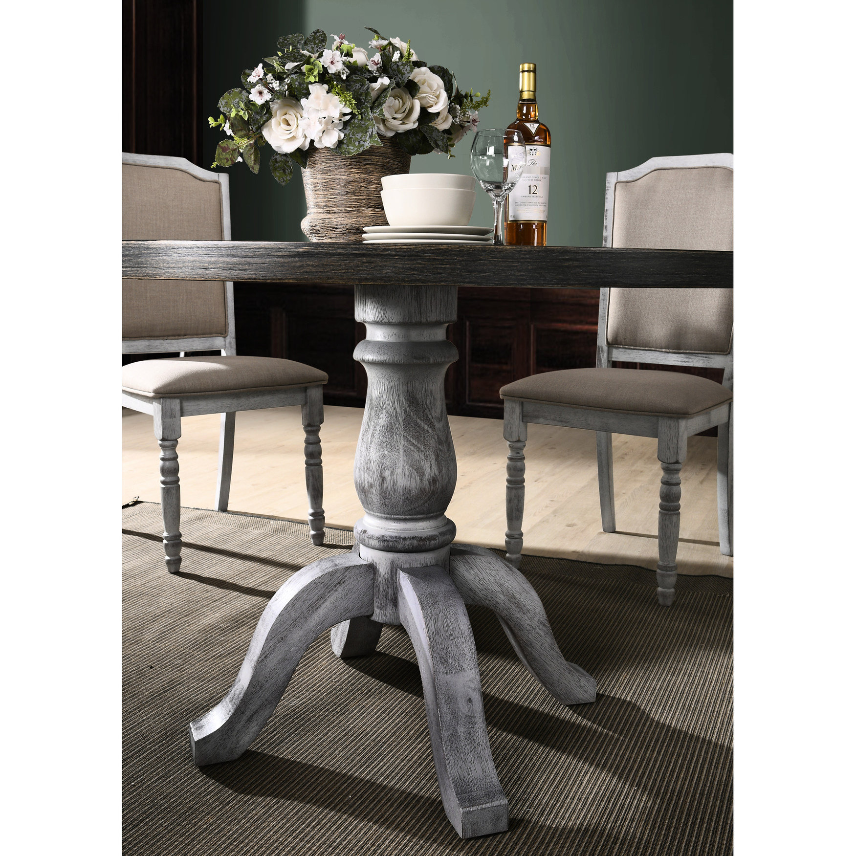 Latitude Run® 47.2"w X 30"h Dining Table With Round Pedestal - Solid ...