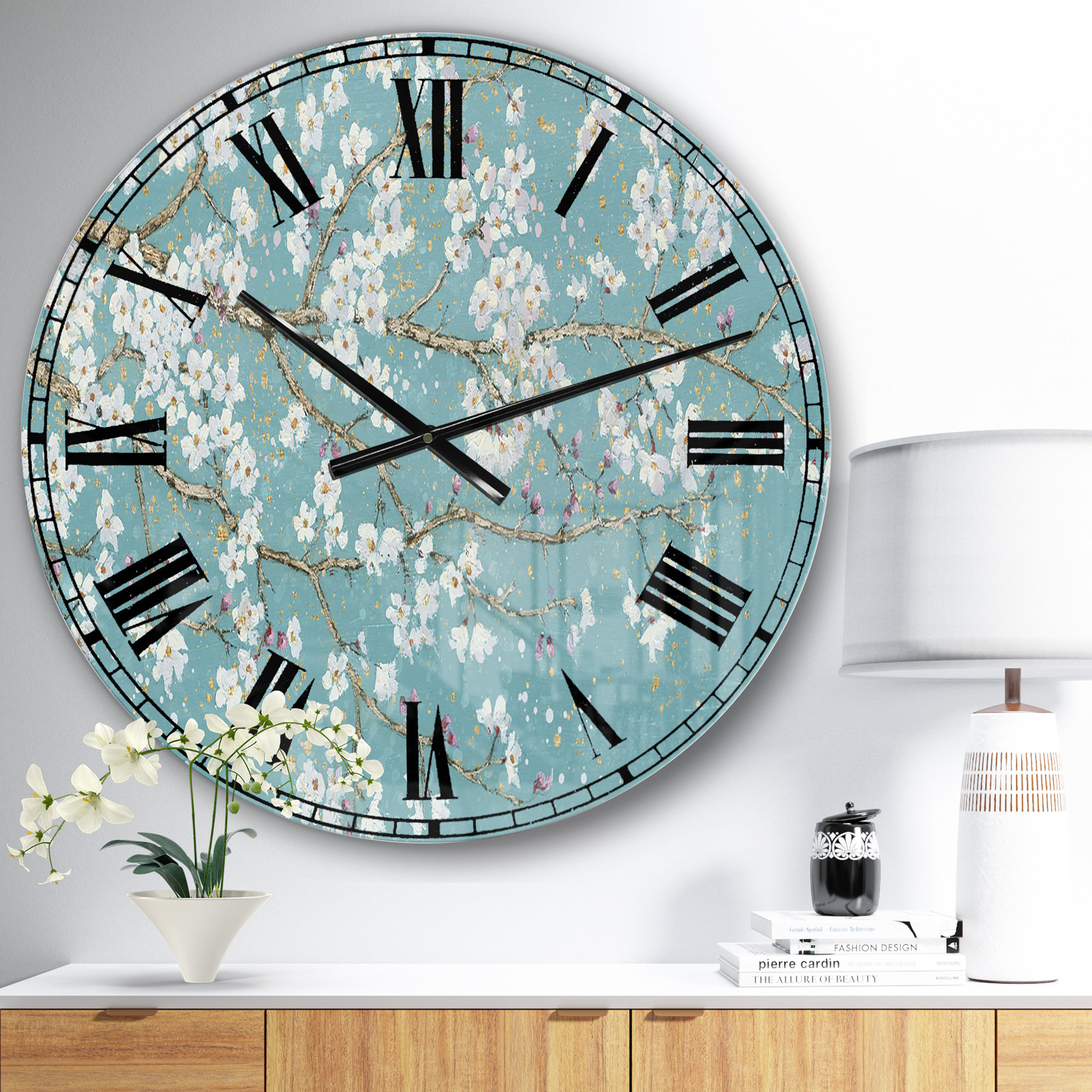 East Urban Home Blue April Tree - Traditional wall clock | Wayfair