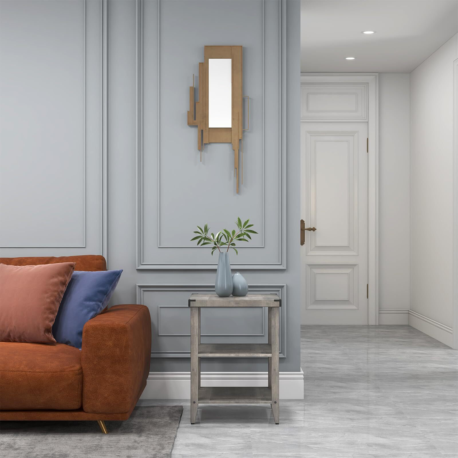 August Grove Table de bout Farmhouse Table d'appoint rustique avec ...