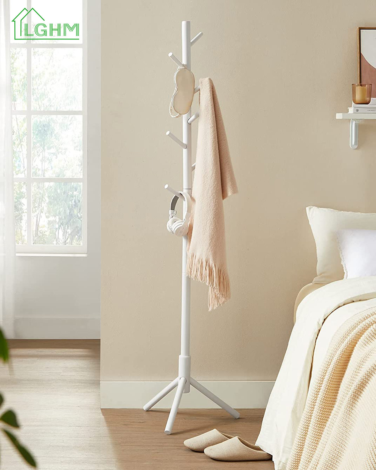 LGHM Free Standing Coat Rack, Solid Wood Coat Rack, Tree-Shaped Coat ...