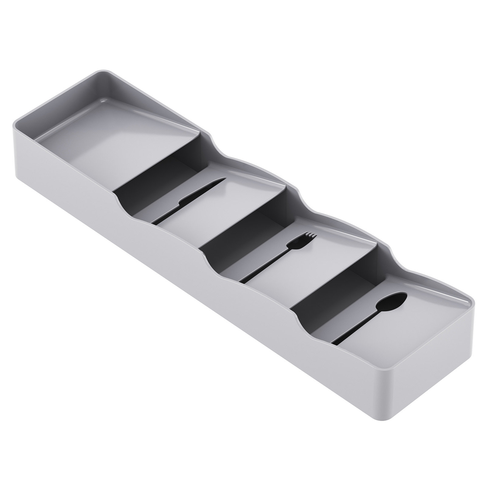 Ebern Designs Compact Flatware Drawer Organizer, Narrow Silverware Tray ...