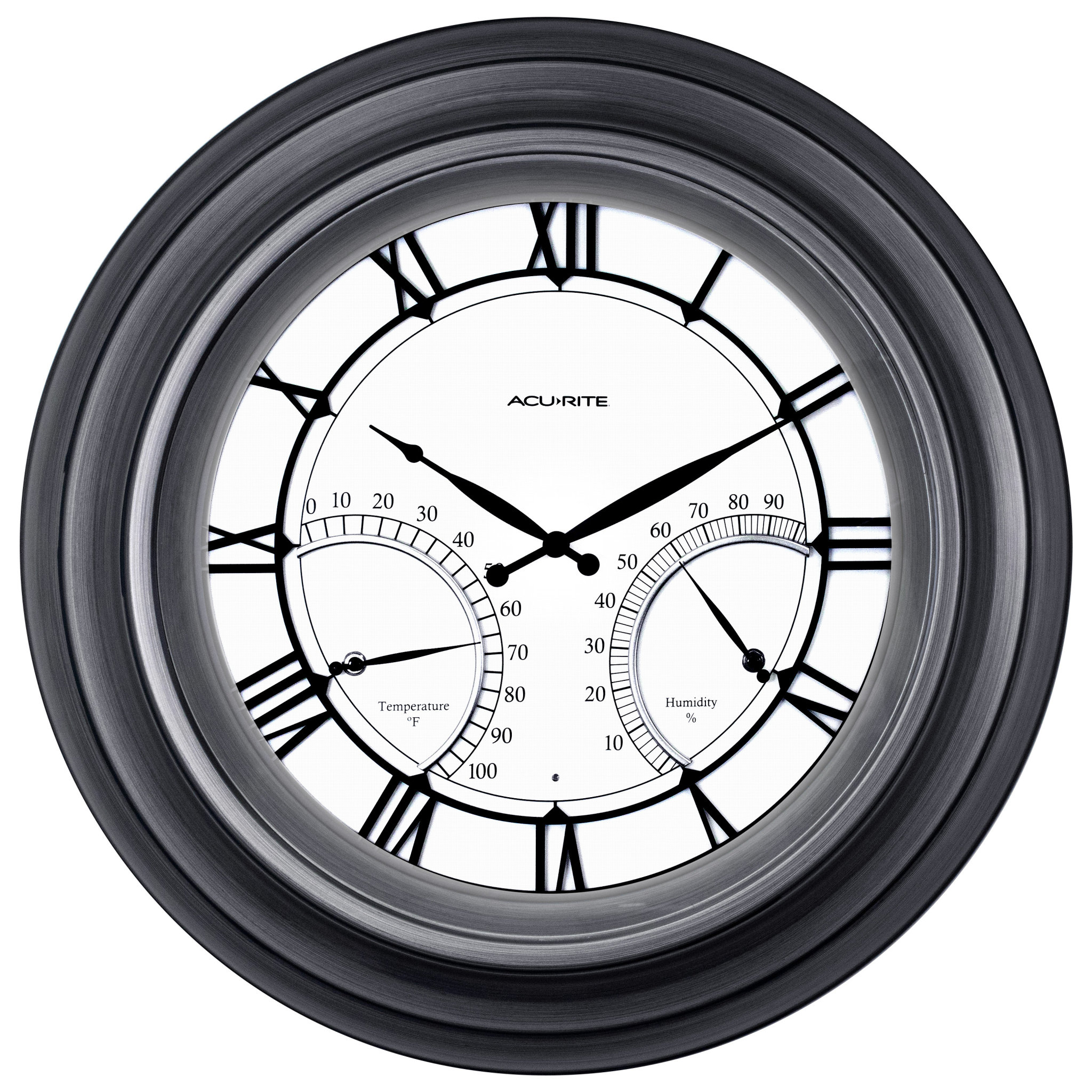 AcuRite 24-Inch, Illuminated Outdoor Wall Clock with Thermometer ...