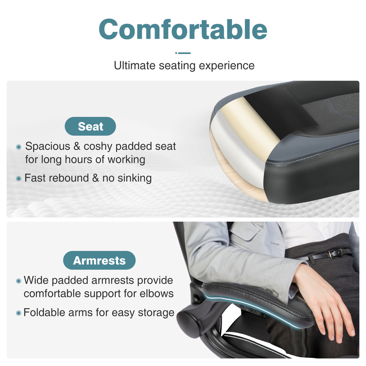Inbox Zero Denesha Adjustable Reclining Ergonomic Faux Leather ...