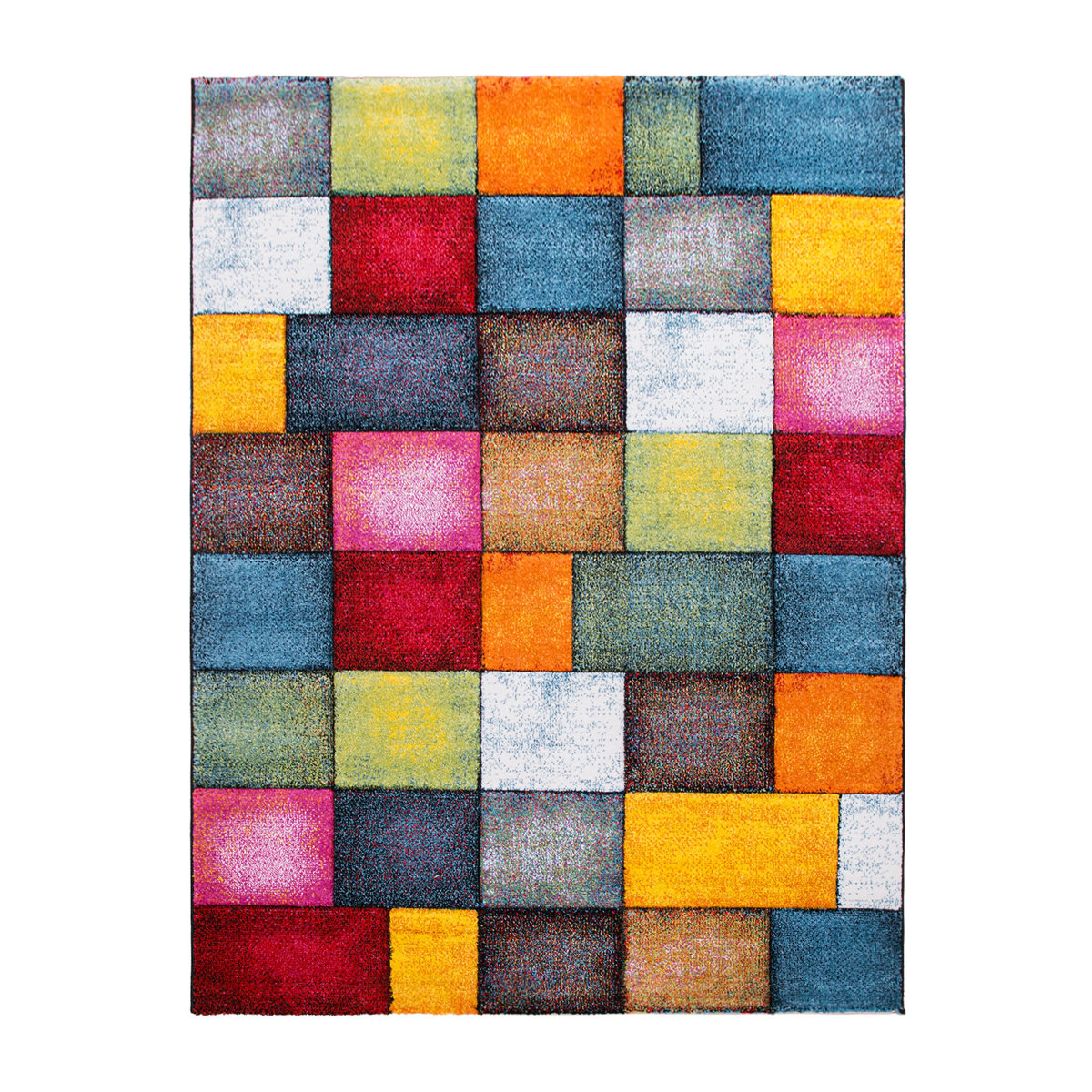 Ebern Designs Rectangle Genoveffa Patchwork Area Rug in Red/Yellow ...
