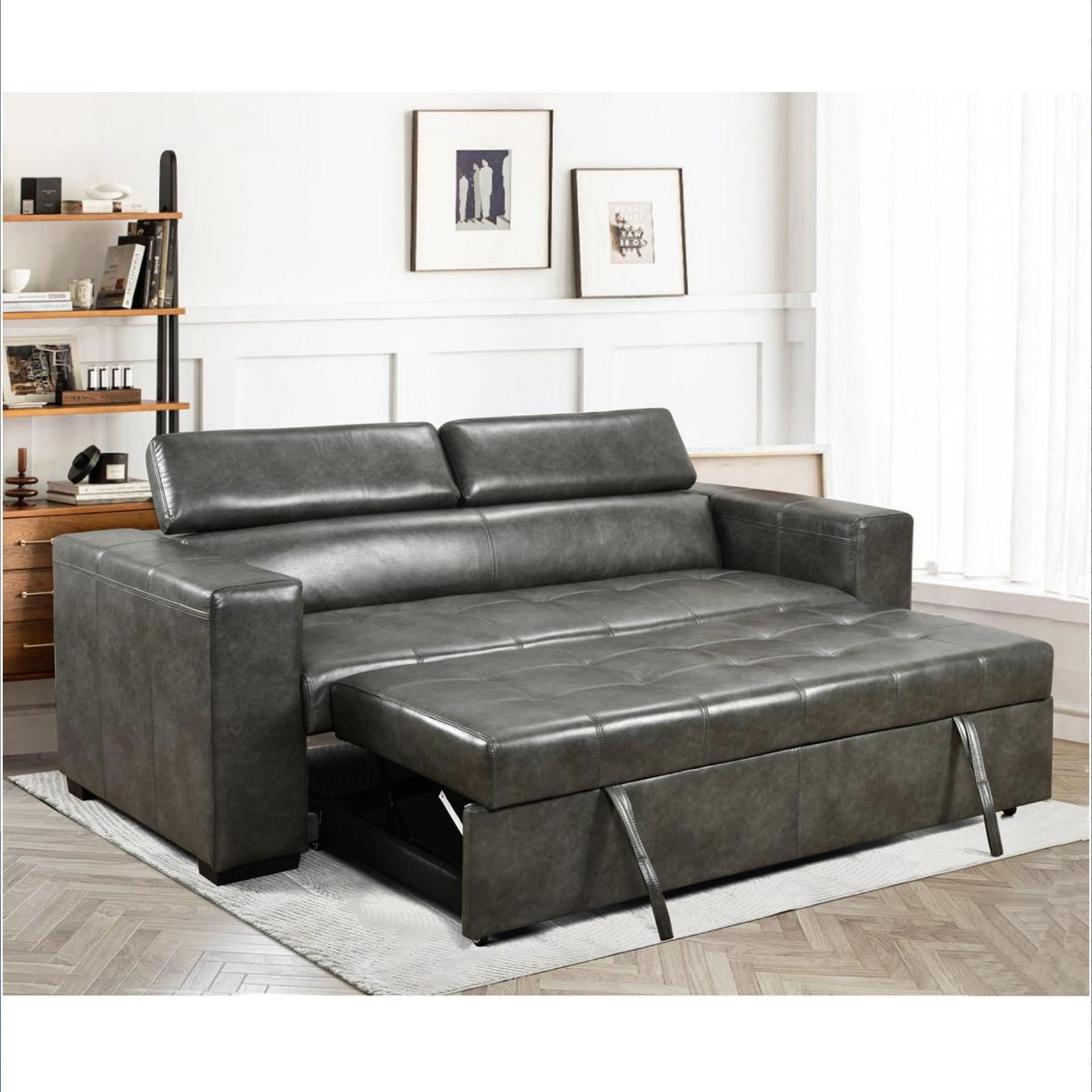 Hokku Designs 88 Inch Convertible Sofa Couch | Wayfair