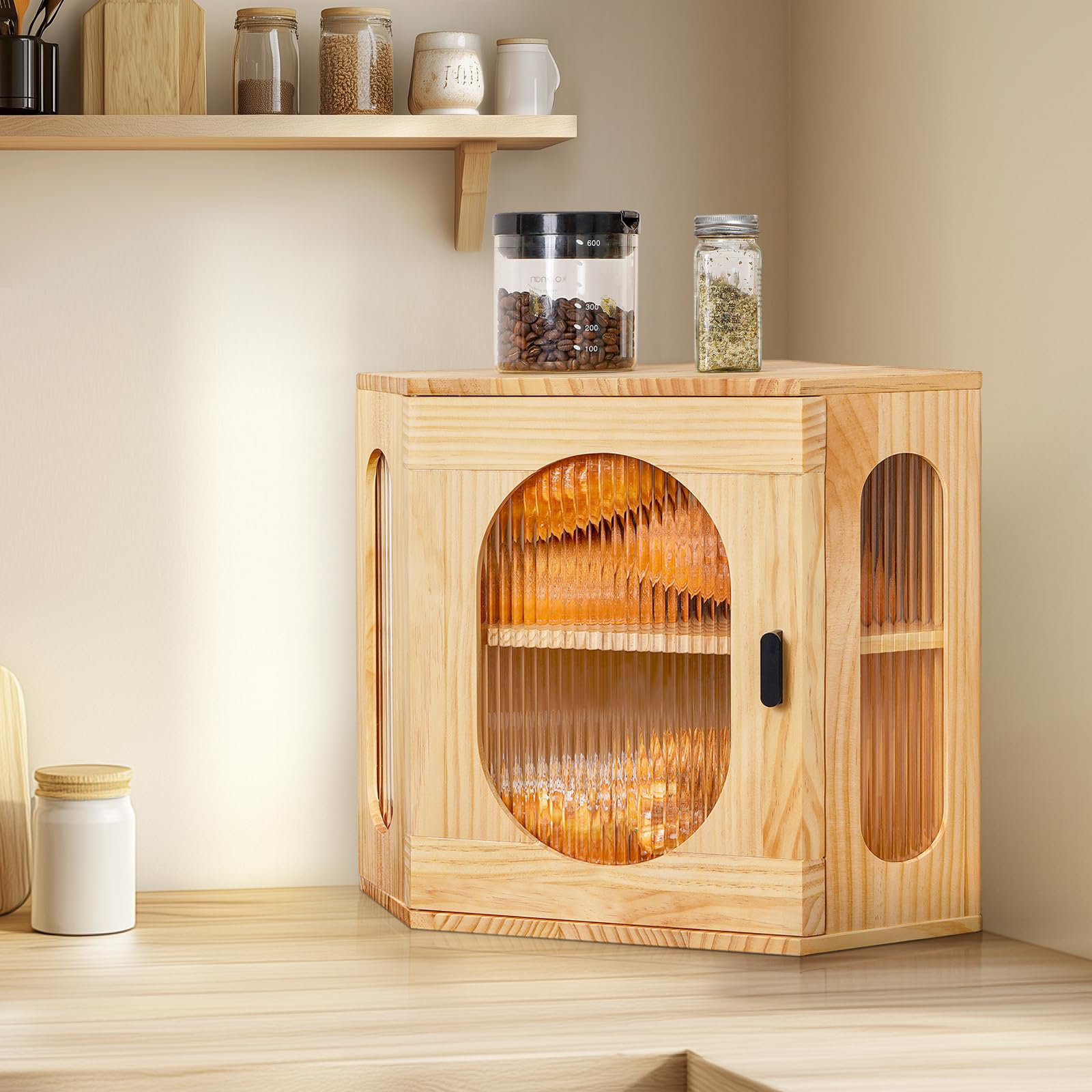 Red Barrel Studio® Bread Box For Kitchen Countertop Corner Bread ...