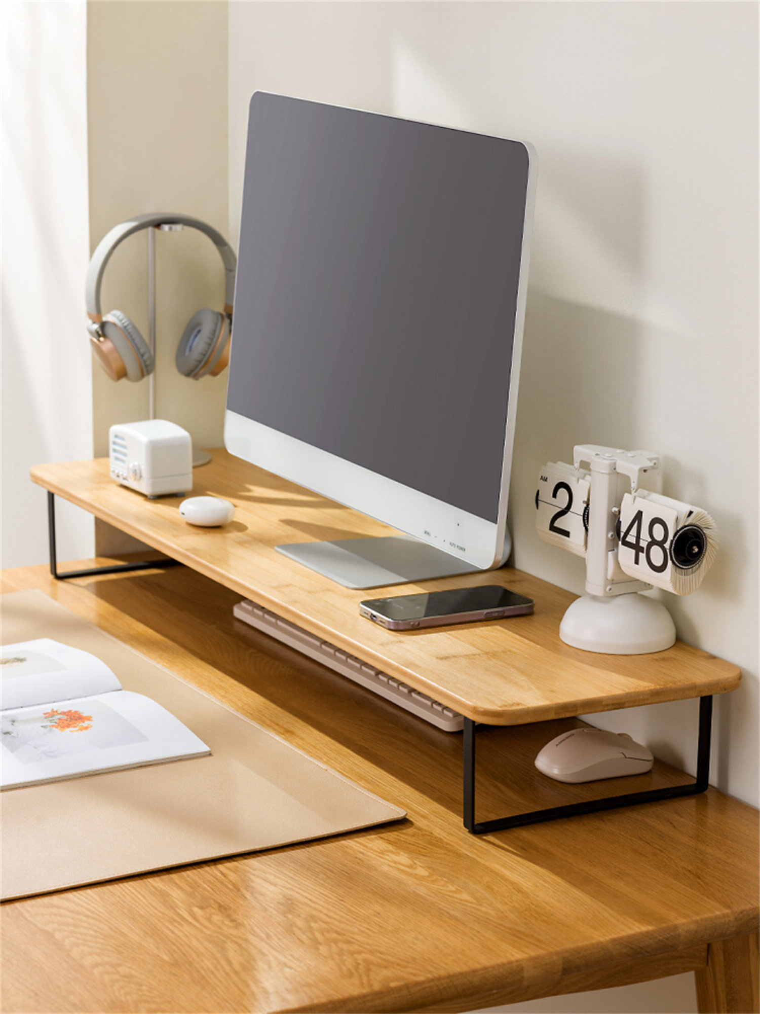 Inbox Zero Desktop Computer Monitor Riser Stand | Wayfair