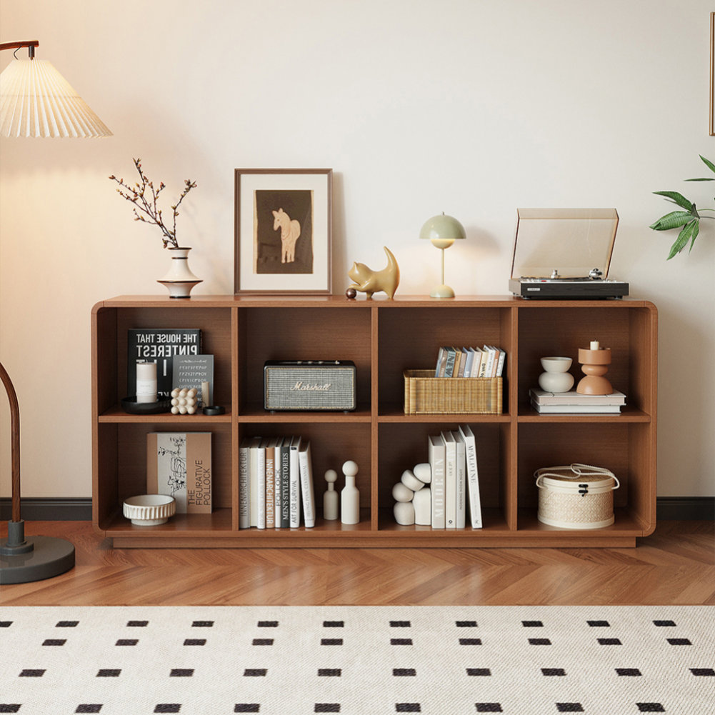 marlao Simple and Retro Brown Display Cabinet | Wayfair