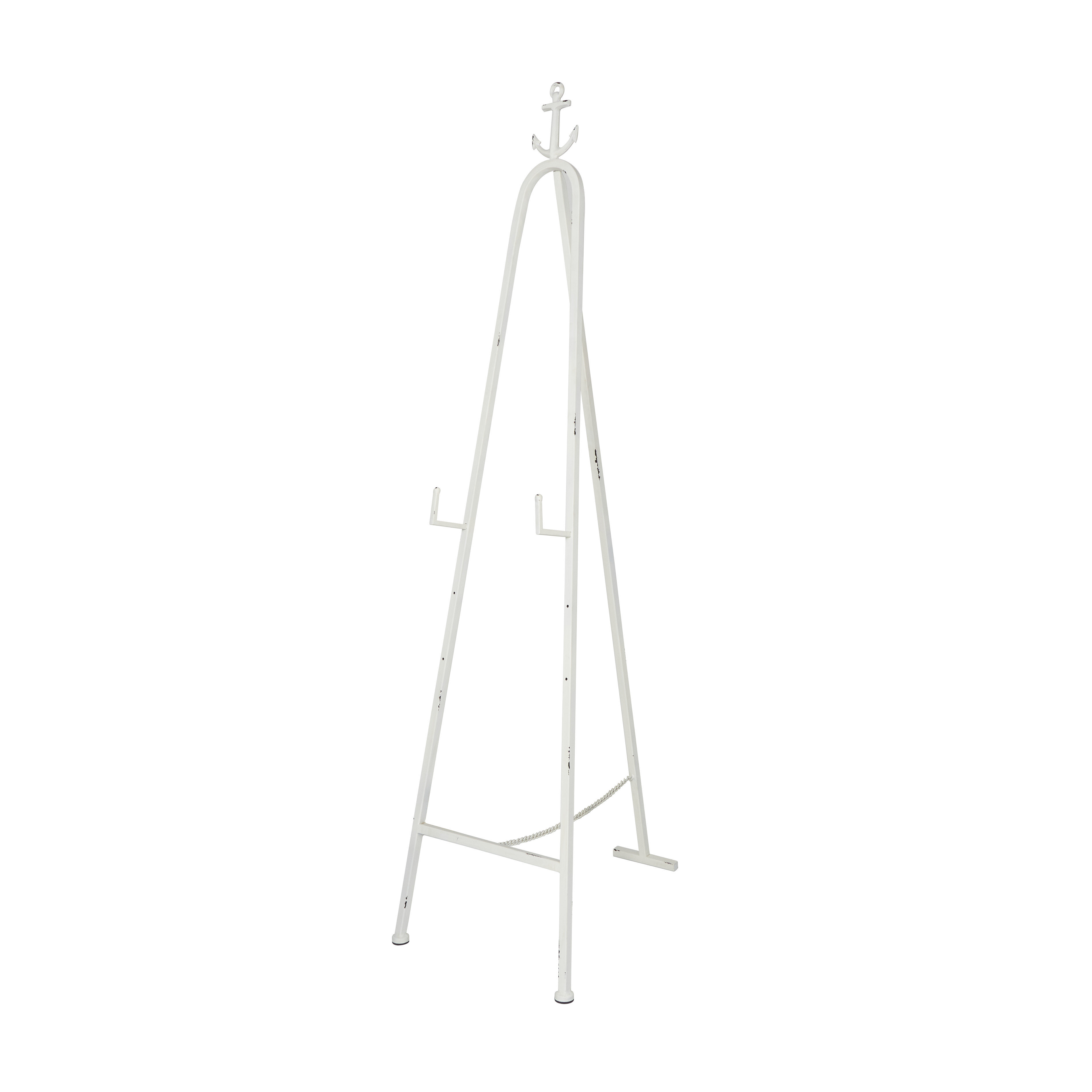 Cole & Grey Metal Adjustable 3 Tier Anchor Display White Easel with ...