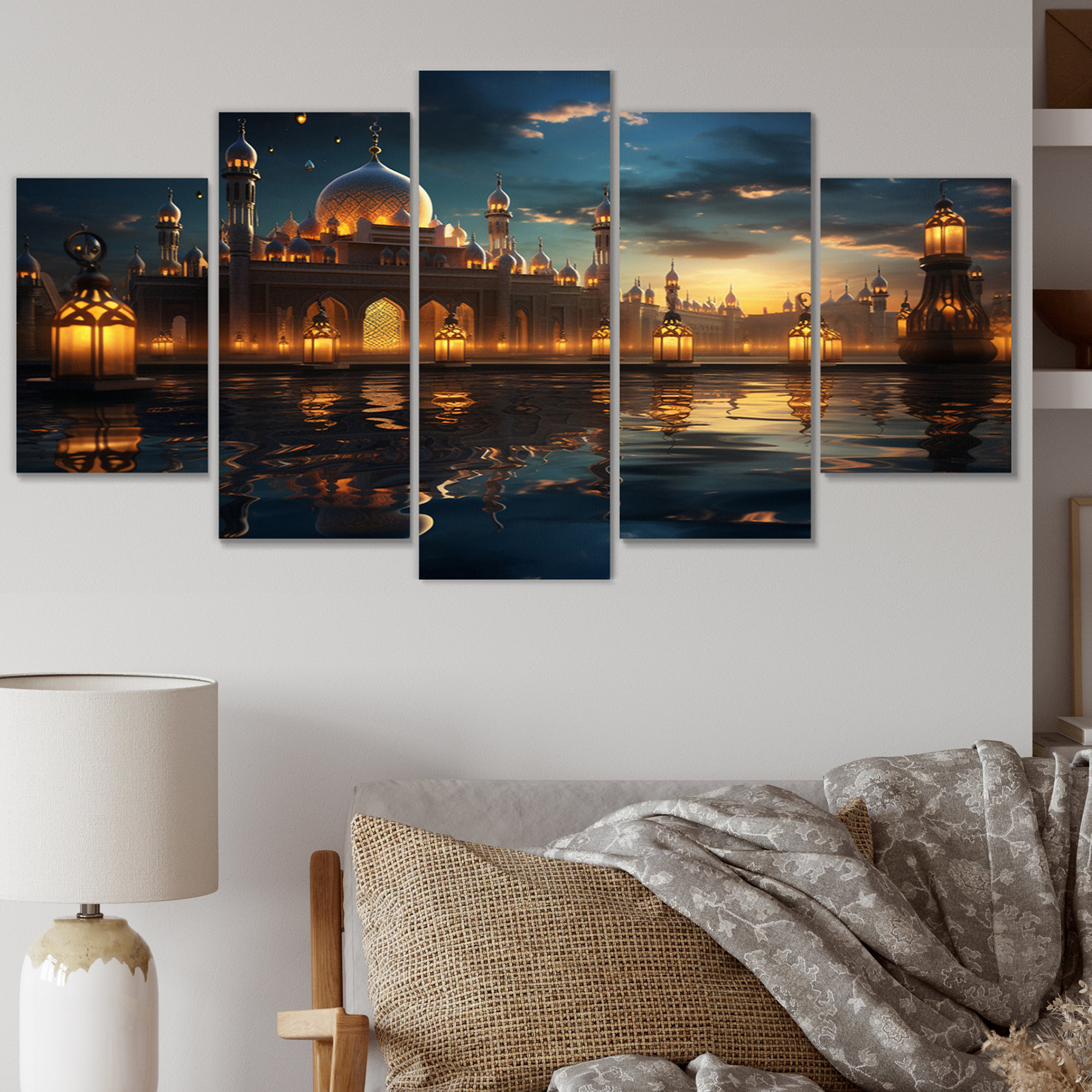 Design Art Islam Art Ramadan Reflection - Islamic Canvas Wall Art - 5 ...