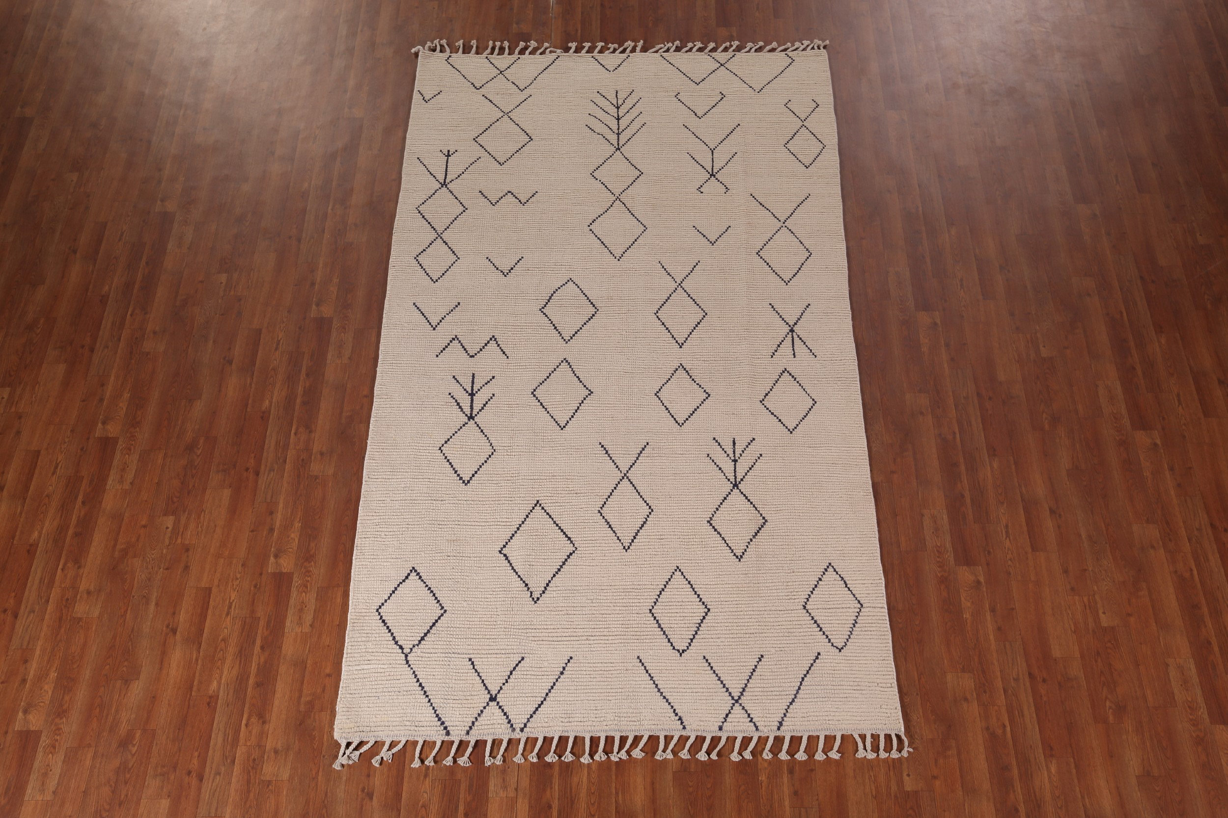 Isabelline Geometric Ivory Moroccan Area Rug | Wayfair