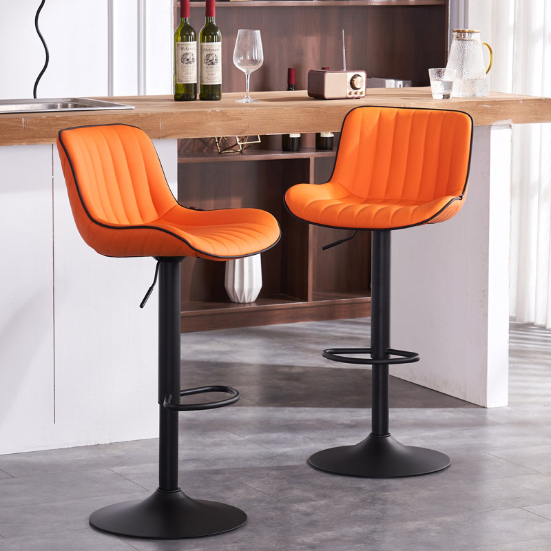Latitude Run® Brinitta Modern Swivel Adjustable Height Bar Stools ...