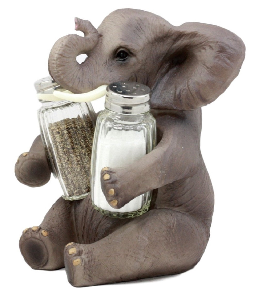 Trinx Joyetta African Bush Elephant Glass Salt and Pepper Shakers ...