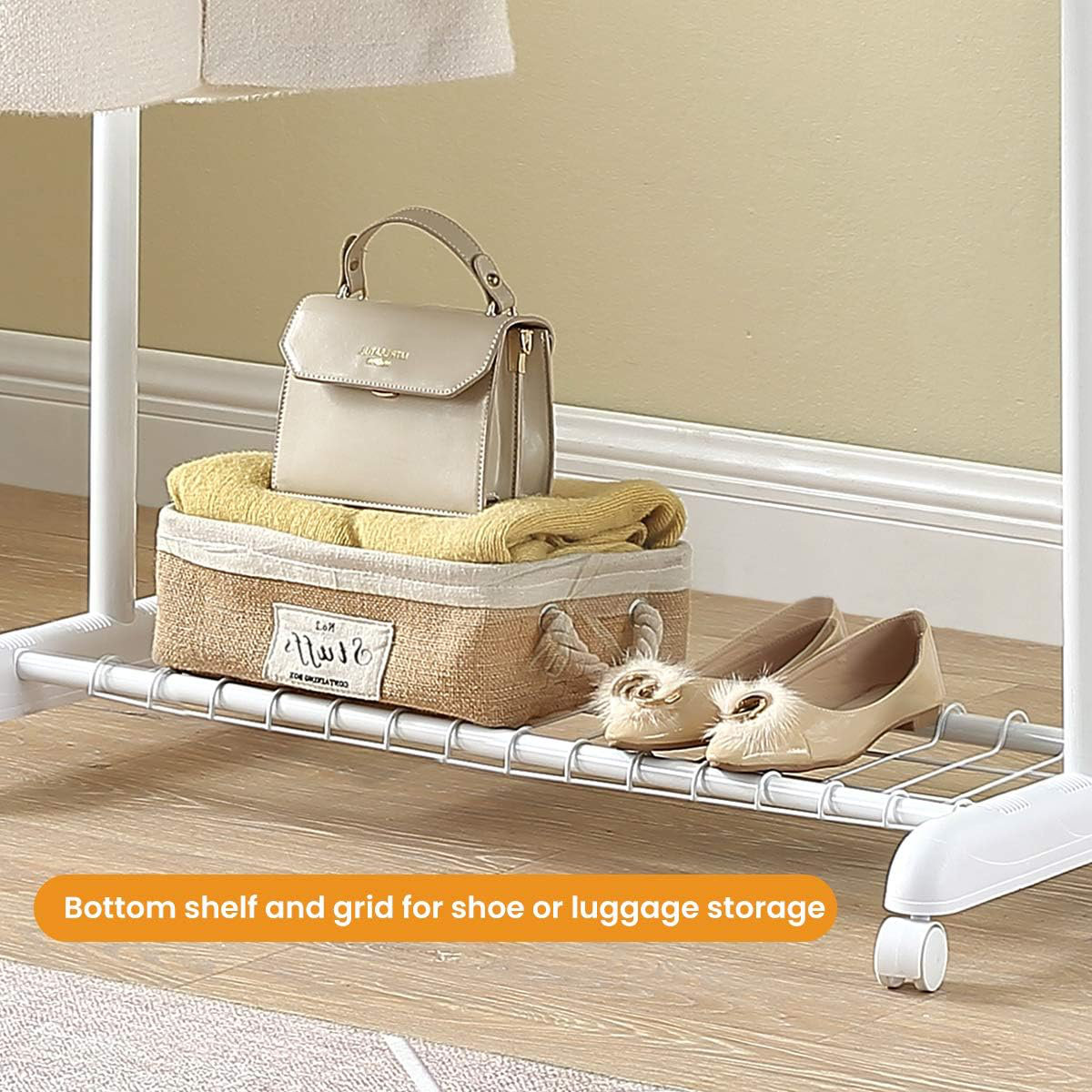 Rebrilliant Adjustable Clothing Rack For Hanging Clothes, Heavy Duty ...