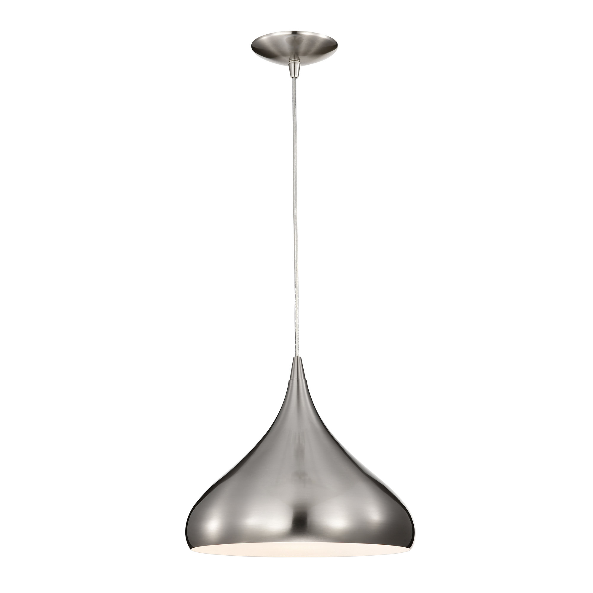 Ivy Bronx 1-light 12 In. Single Pendant With Teardrop Metal Shade | Wayfair
