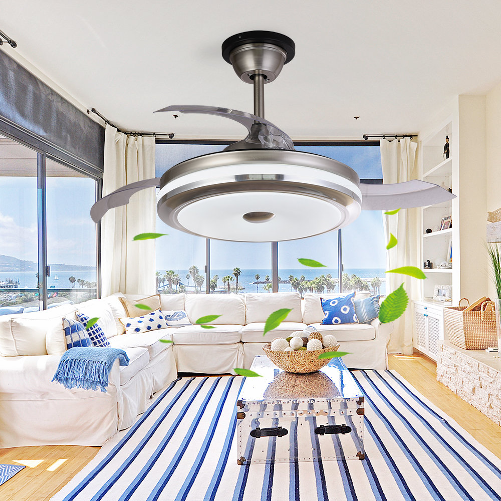 Ivy Bronx 42" Donnica 3 - Blade LED Retractable Ceiling Fan with Remote ...