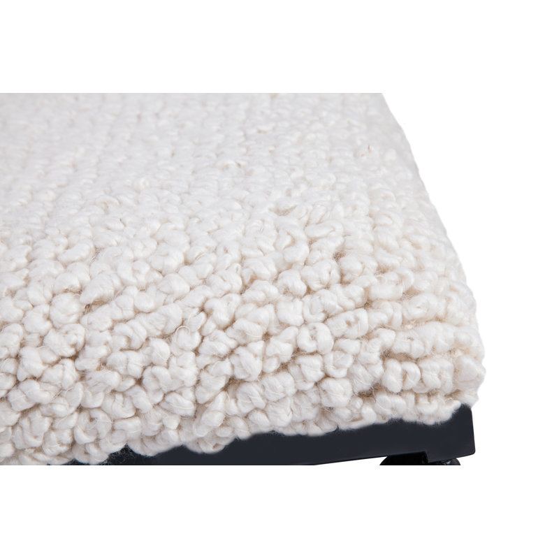 Wade Logan® Behlau Ivory Boucle Single Accent Stool & Reviews | Wayfair