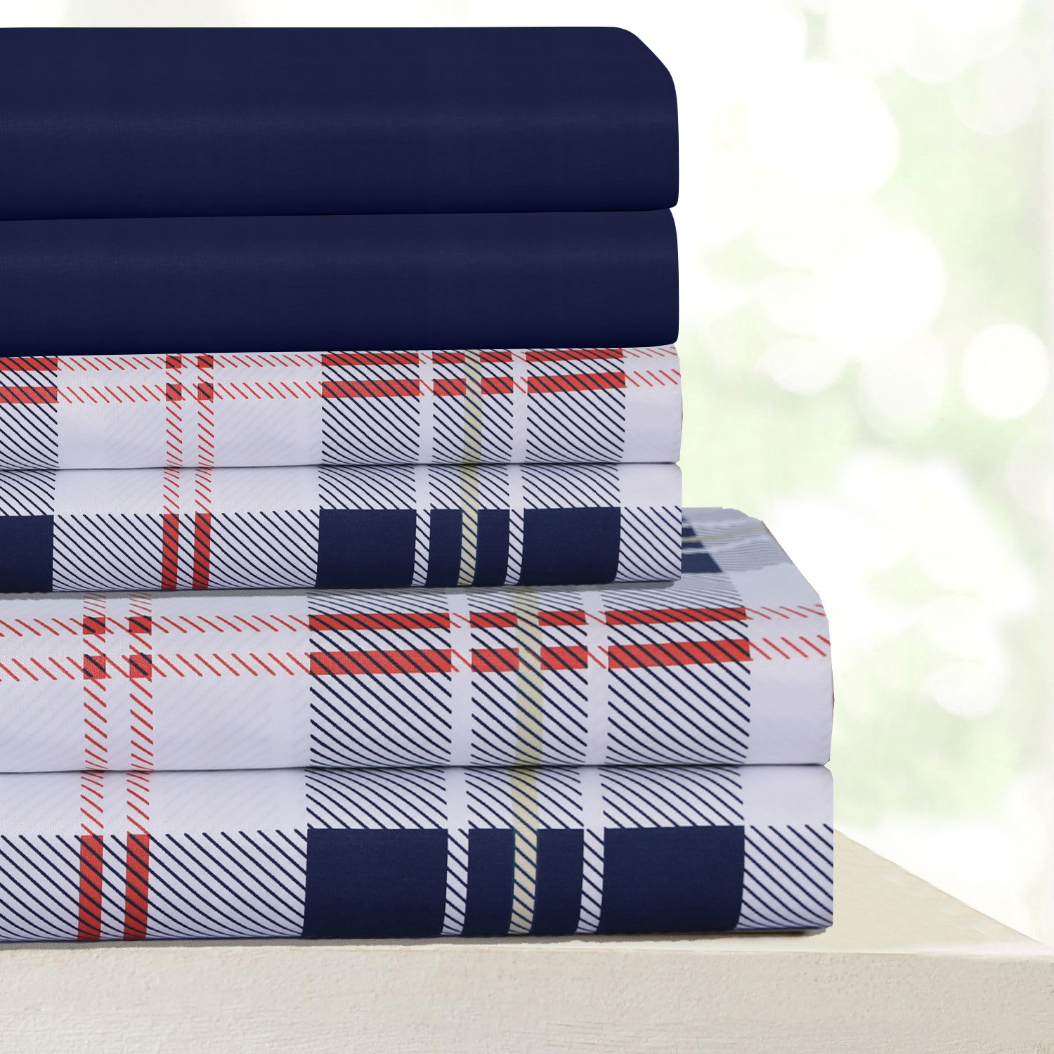 Home Sweet Home Dreams Ensemble de draps 100% coton à carreaux 400 fils ...