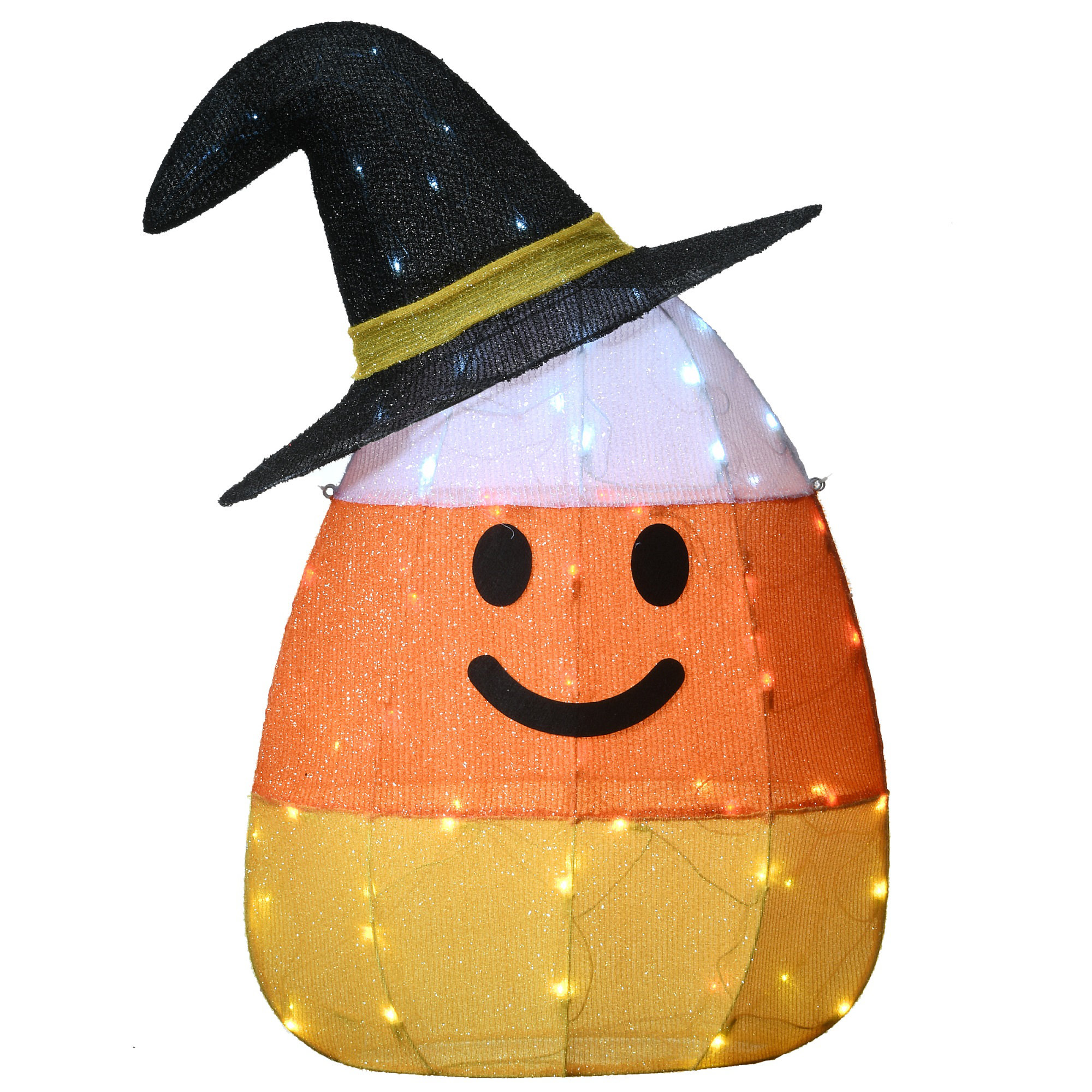 The Holiday Aisle® 35" Pre-Lit Candy Corn Witch Halloween Decoration ...