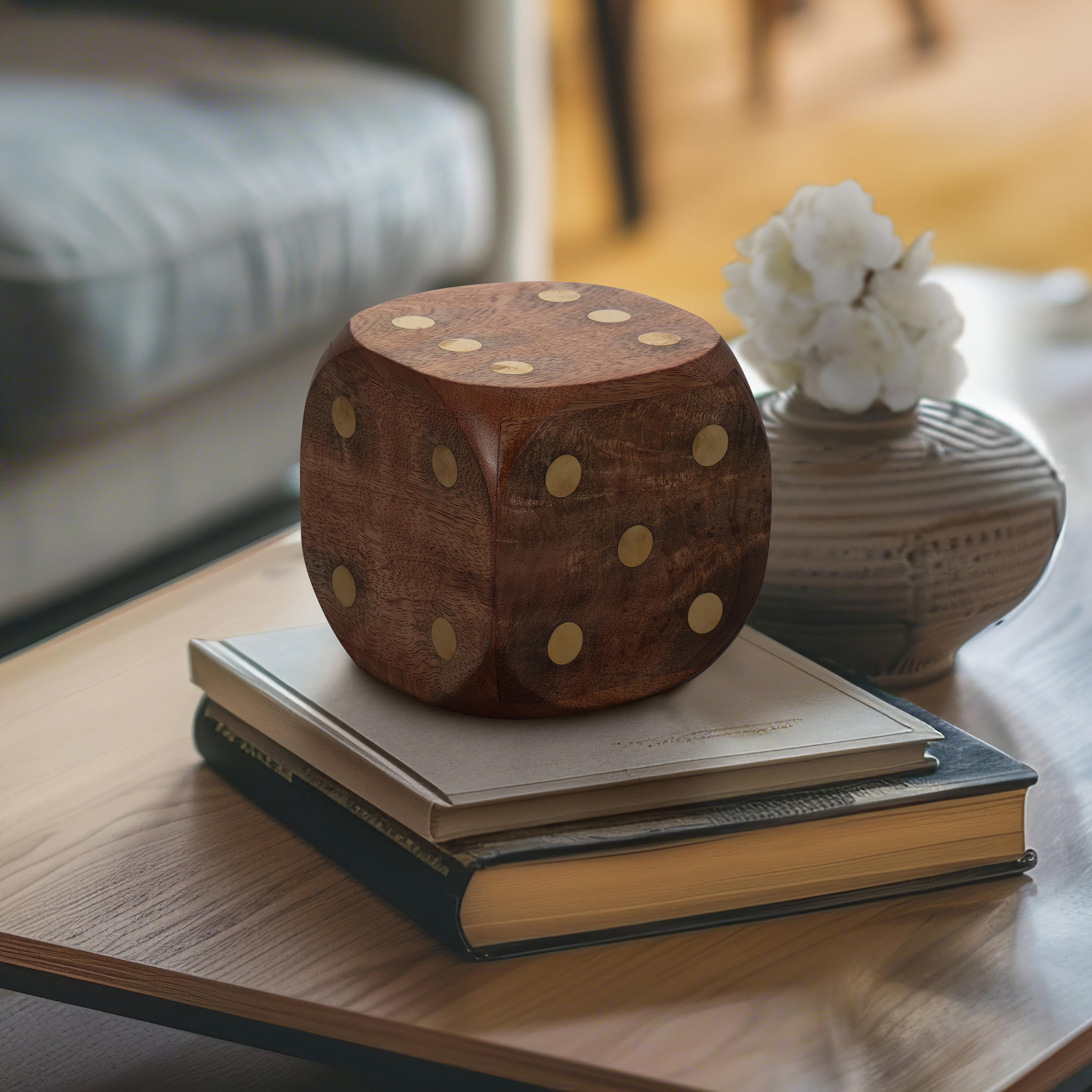Millwood Pines Wood, Dice, Antique Brown, Square | Wayfair