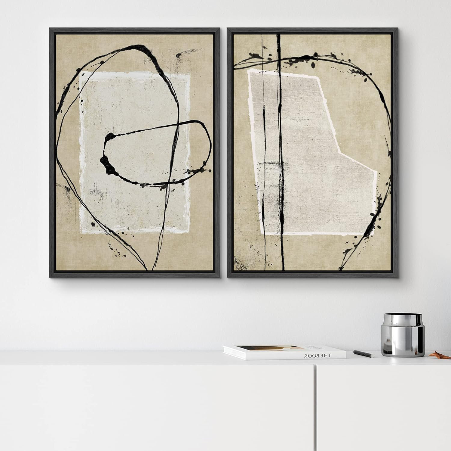 wall26 Mid-Century Modern Polygon Collage Abstract Shapes Minimal Wall ...