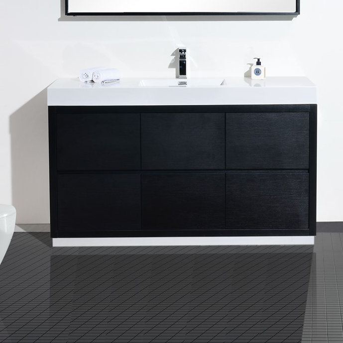 Ebern Designs Royka 59" W x 18.5" D x 35" H Single Bathroom Vanity Set ...