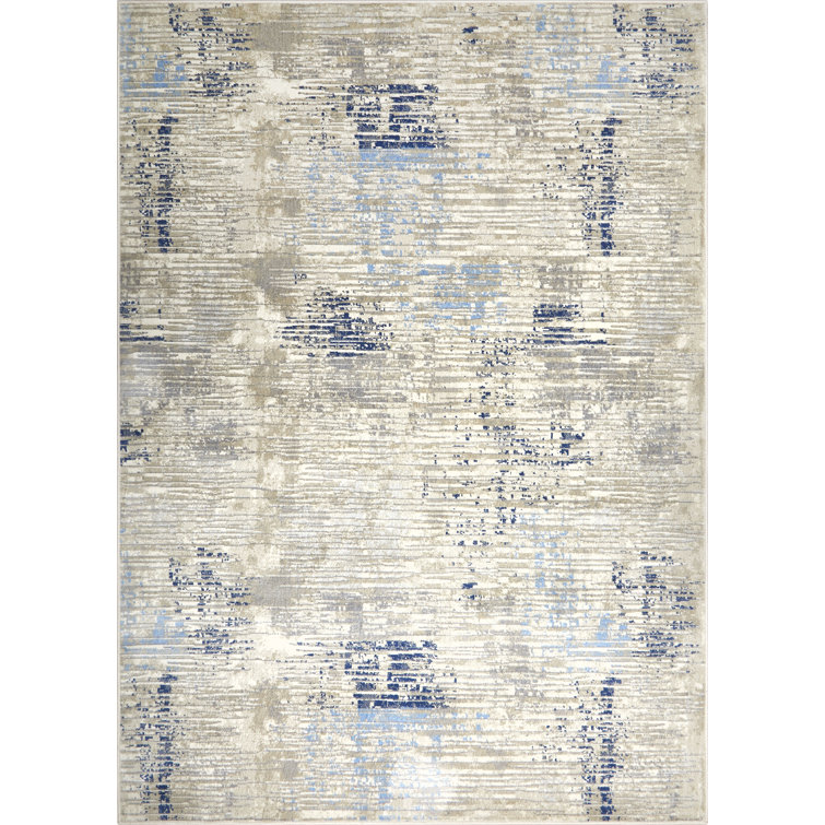 17 Stories Tavernia Abstract Gray/Blue Area Rug & Reviews | Wayfair