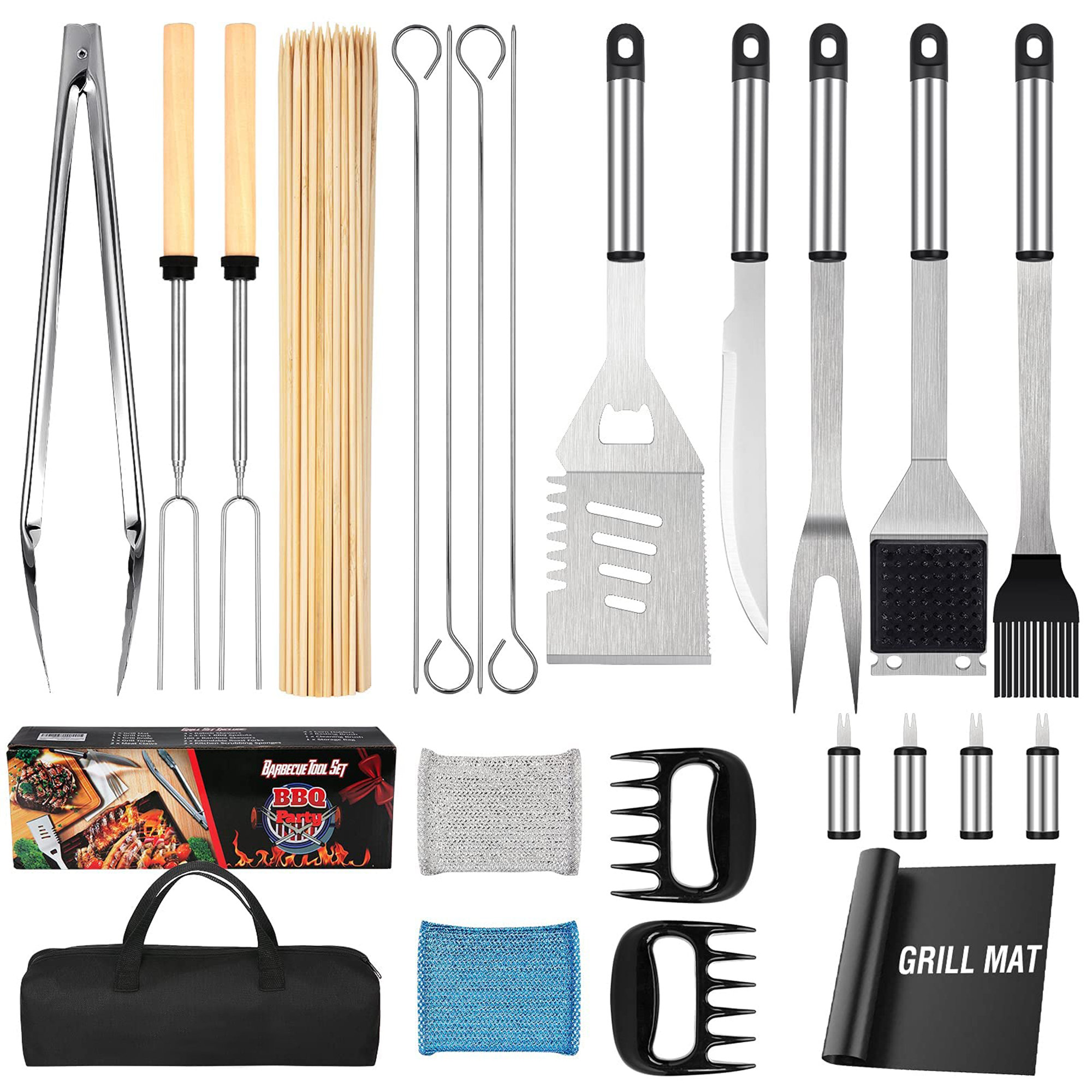 KIKLOG Grill Tools 122PCS Grilling, Grill Set BBQ Griddle for Outdoor ...