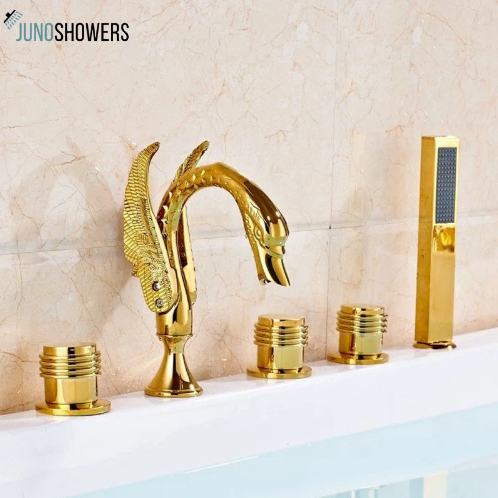 Juno Showers Brushed bronze kitchen faucet with pull-down sprayer and ...