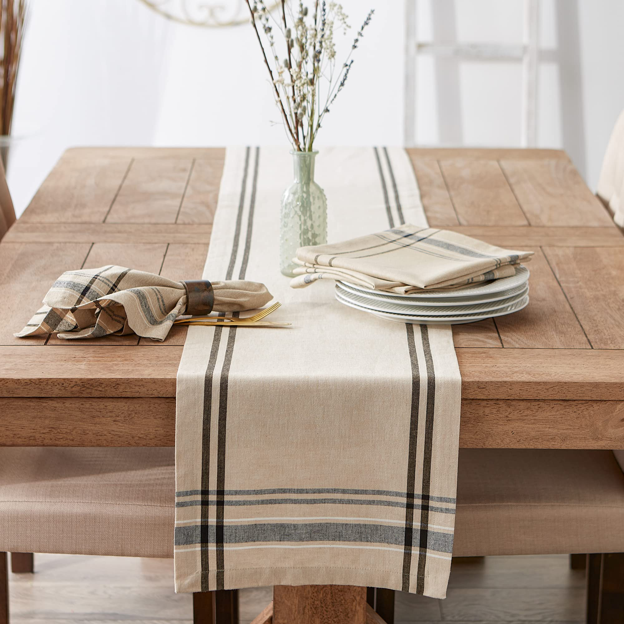 Gracie Oaks French Stripe Dining Table Collection Farmhouse Style Table ...