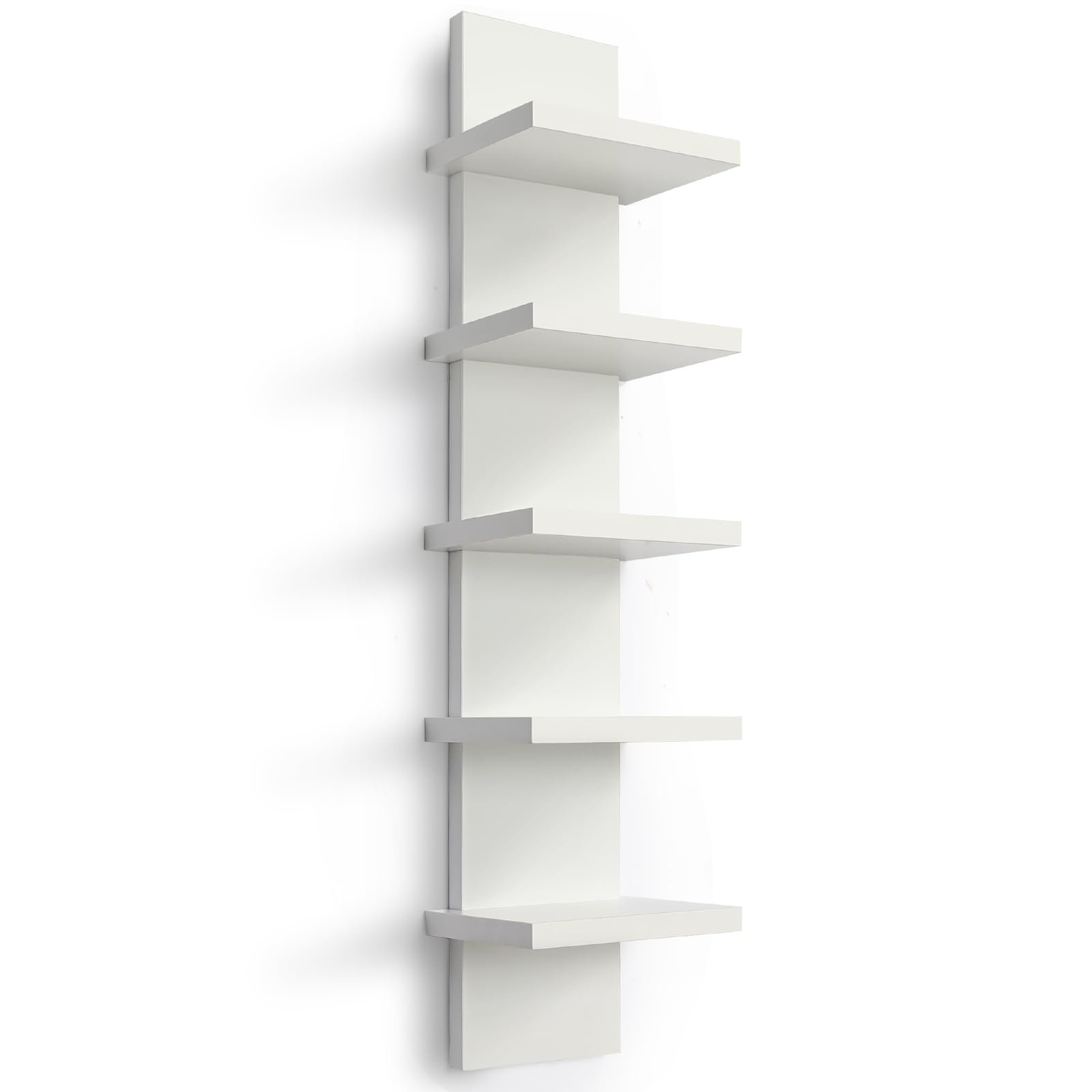 Ivy Bronx 5 Tier Wall Shelf Unit,White Vertical Floating Shelf-Narrow ...