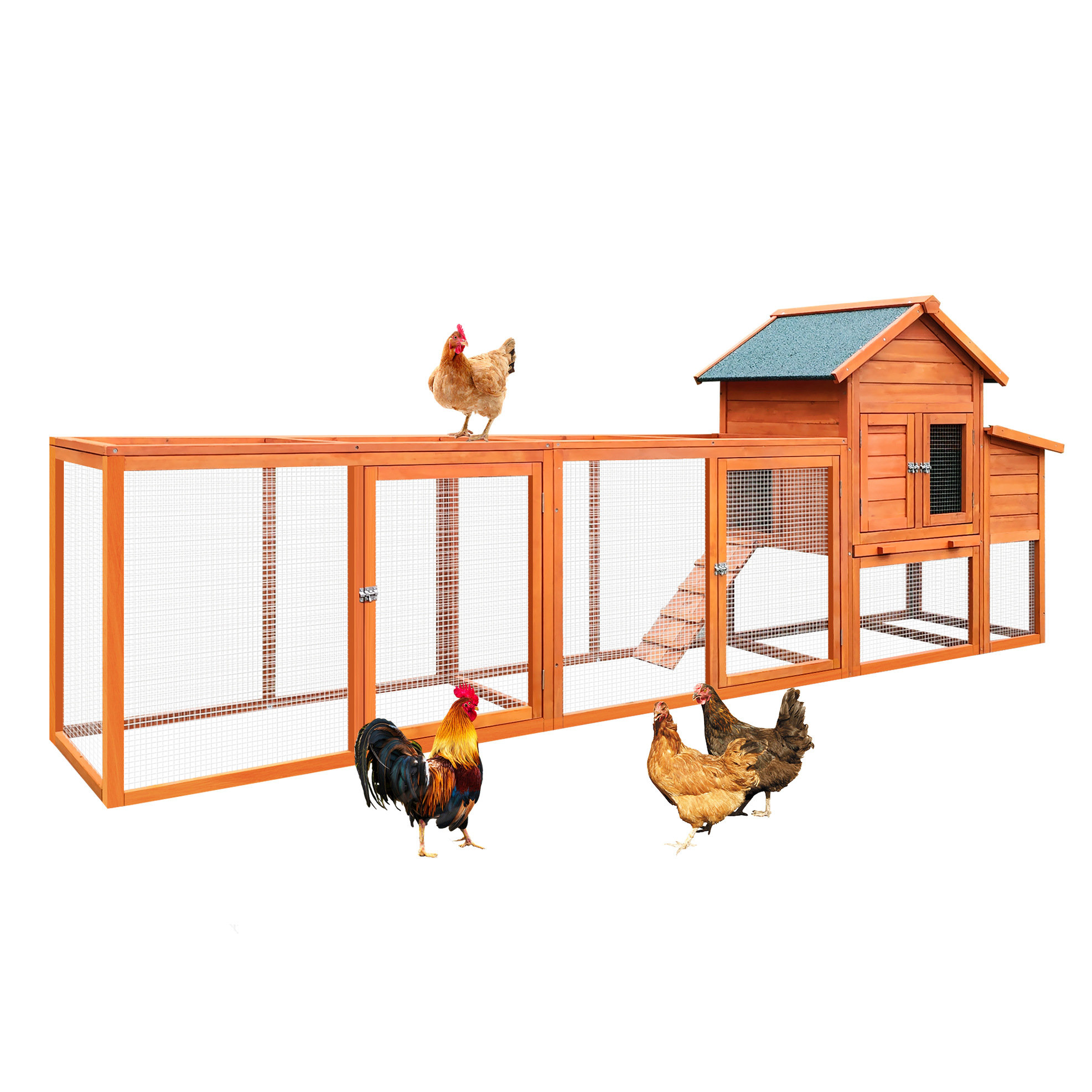 One Allium Way® 122" Outdoor Hen House Of Natural Fir, Nesting Box And ...