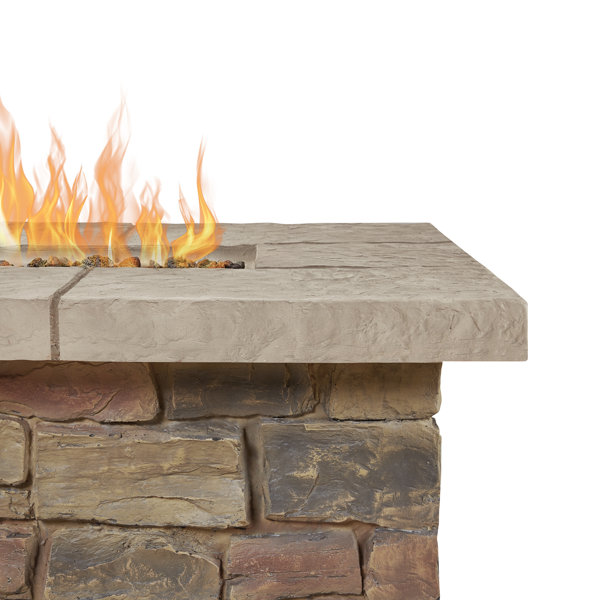 Real Flame SEDONA Rectangle Concrete Propane or Natural Gas Fire Pit ...