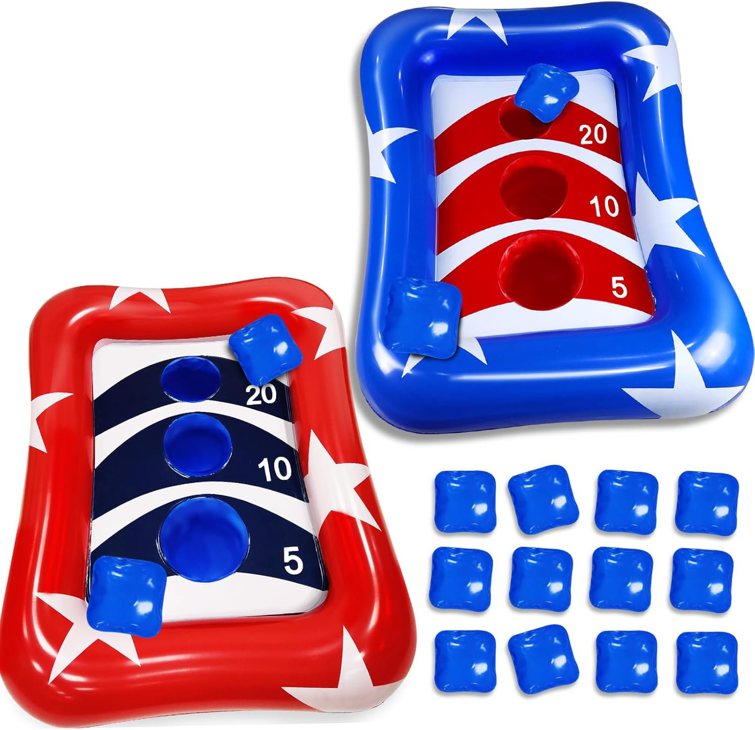 LinsCraft American Flag Pool Toys, 2 Pack Inflatable Cornhole Games ...