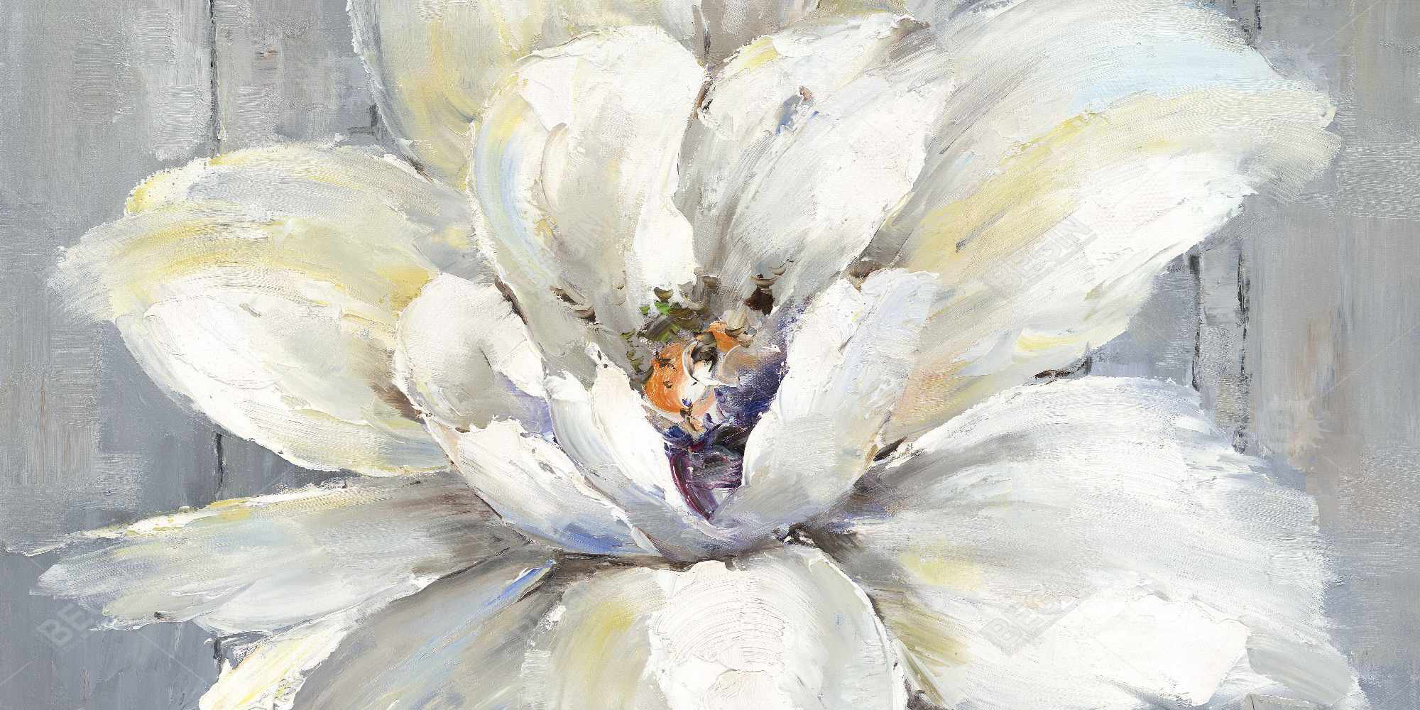 Begin Edition International Inc. White flower on wood - 15.75"x31.50 ...