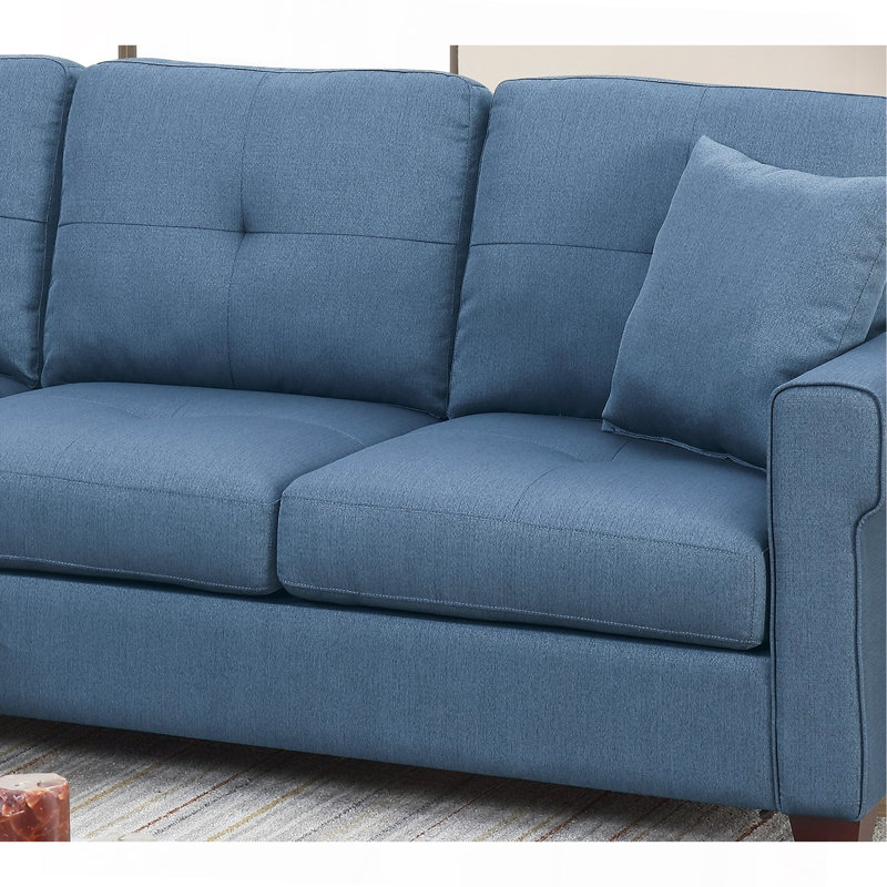 Latitude Run® Glossy Polyfiber Tufted Cushion Couch Sectional Sofa ...