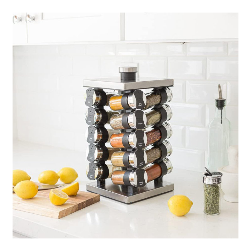Prep & Savour 20 Jar Spice Rack with Spices Included - Tower Organizer ...