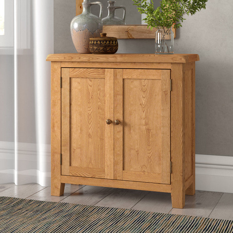 Gracie Oaks Rothbury Solid Wood Square Small Cabinet With Doors Accent ...
