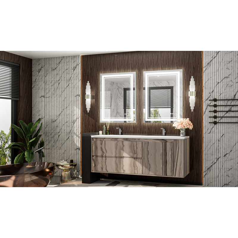 Ivy Bronx Kaelia LED Lighted Bathroom Vanity Mirror Memory Function ...