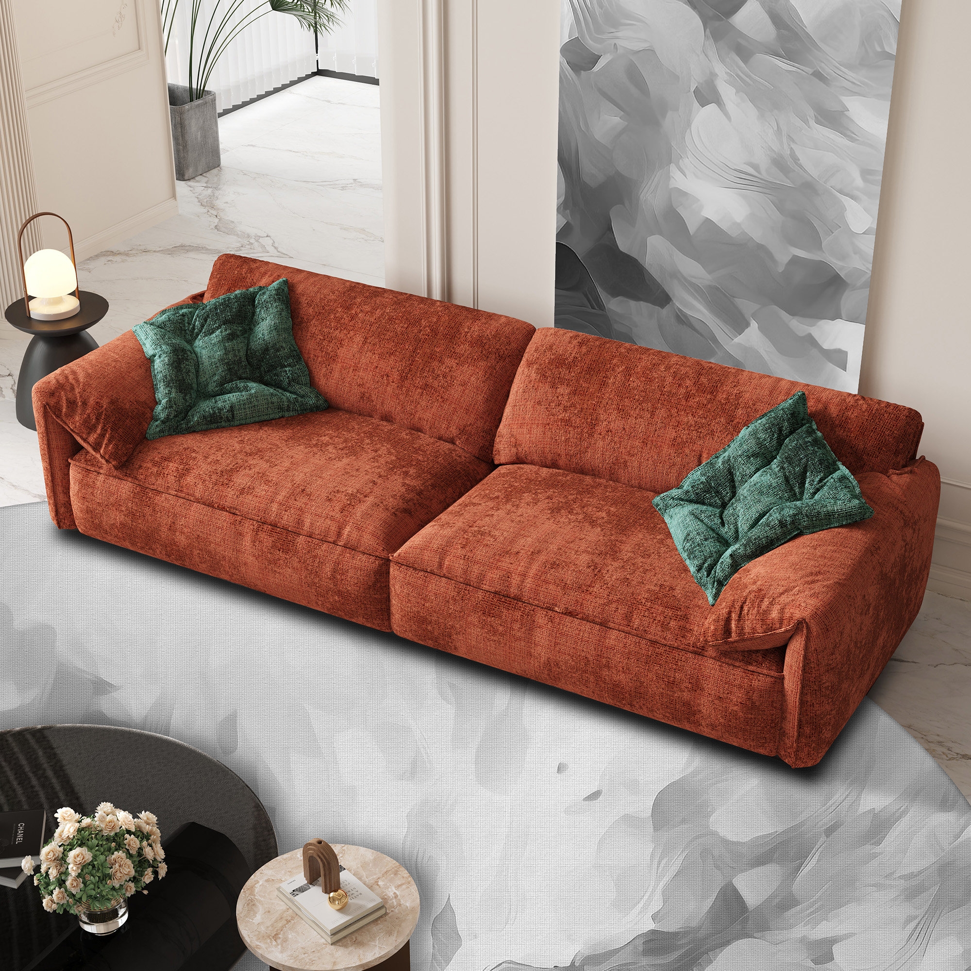 Hokku Designs Coheman 110.3'' Standard Upholstered Chenille Sofas ...
