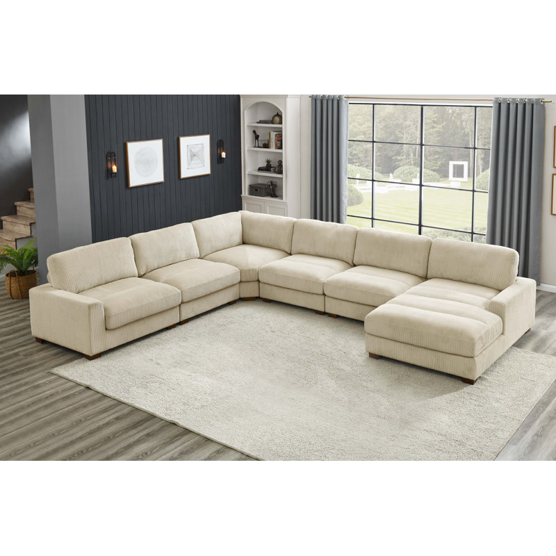 Wade Logan® Aristedes 6 - Piece Upholstered Sectional & Reviews | Wayfair