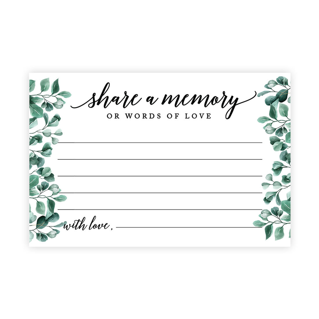 Koyal Wholesale Share A Memory Cards, Eucalyptus Border 4" X 6" Cards ...