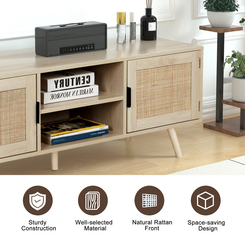 George Oliver Boyt Rattan TV Stand for TV's up to 55 & Reviews | Wayfair
