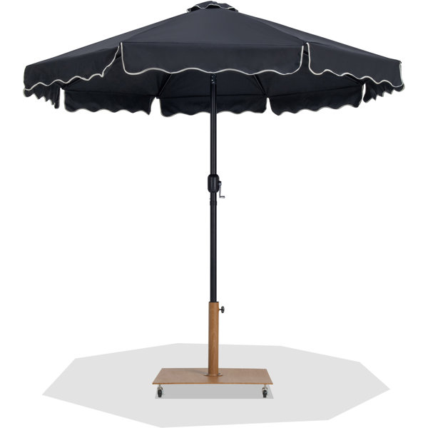 Arlmont & Co. Chavonte Fabric With Piping / Aluminum Patio Umbrella ...