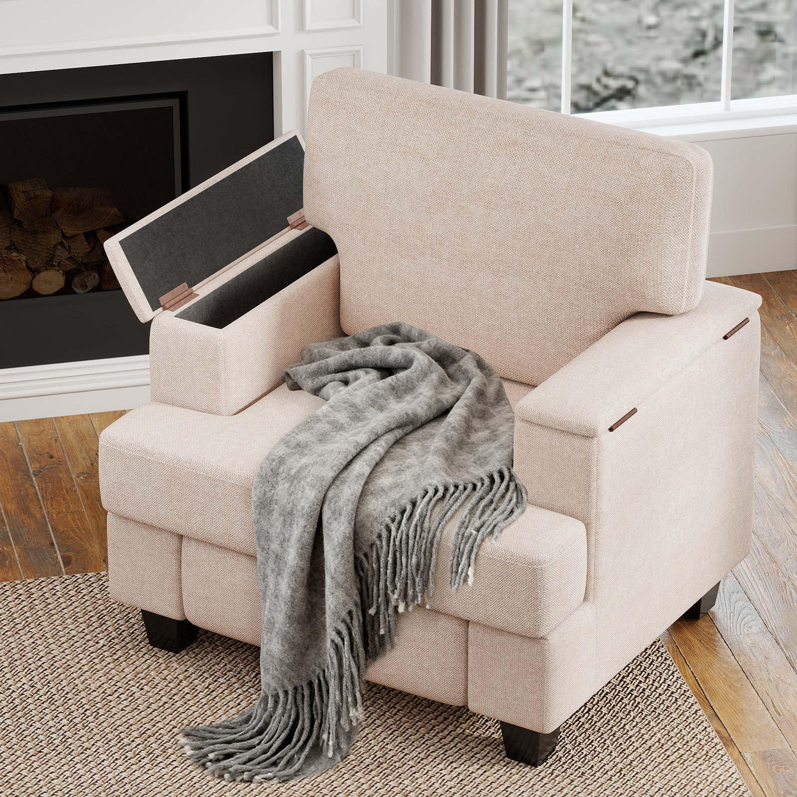 Latitude Run® Standard Upholstered Single Seat Sofa with Armrest ...