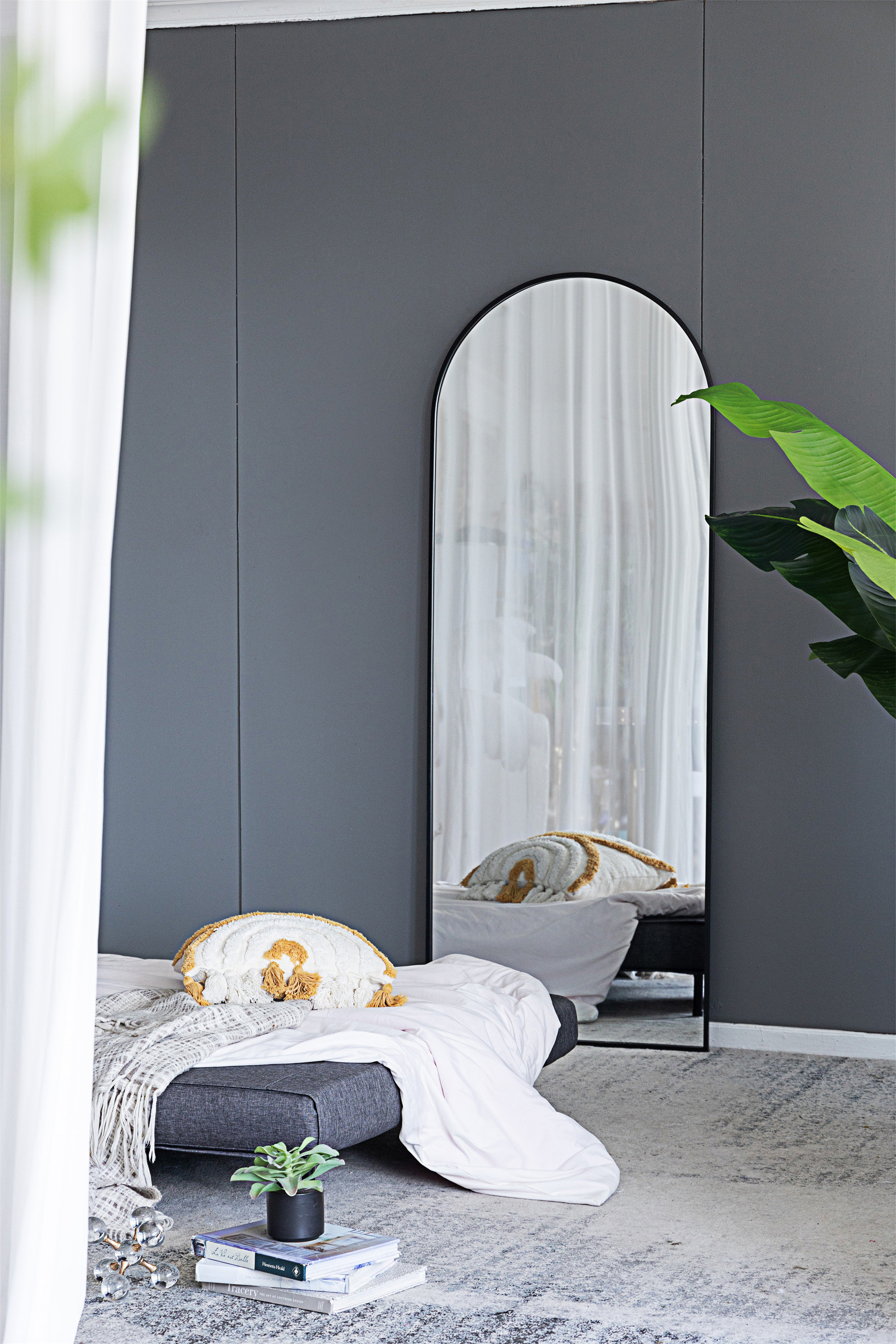 Everly Quinn 28X1x74" Celine Arch Body Mirror | Wayfair