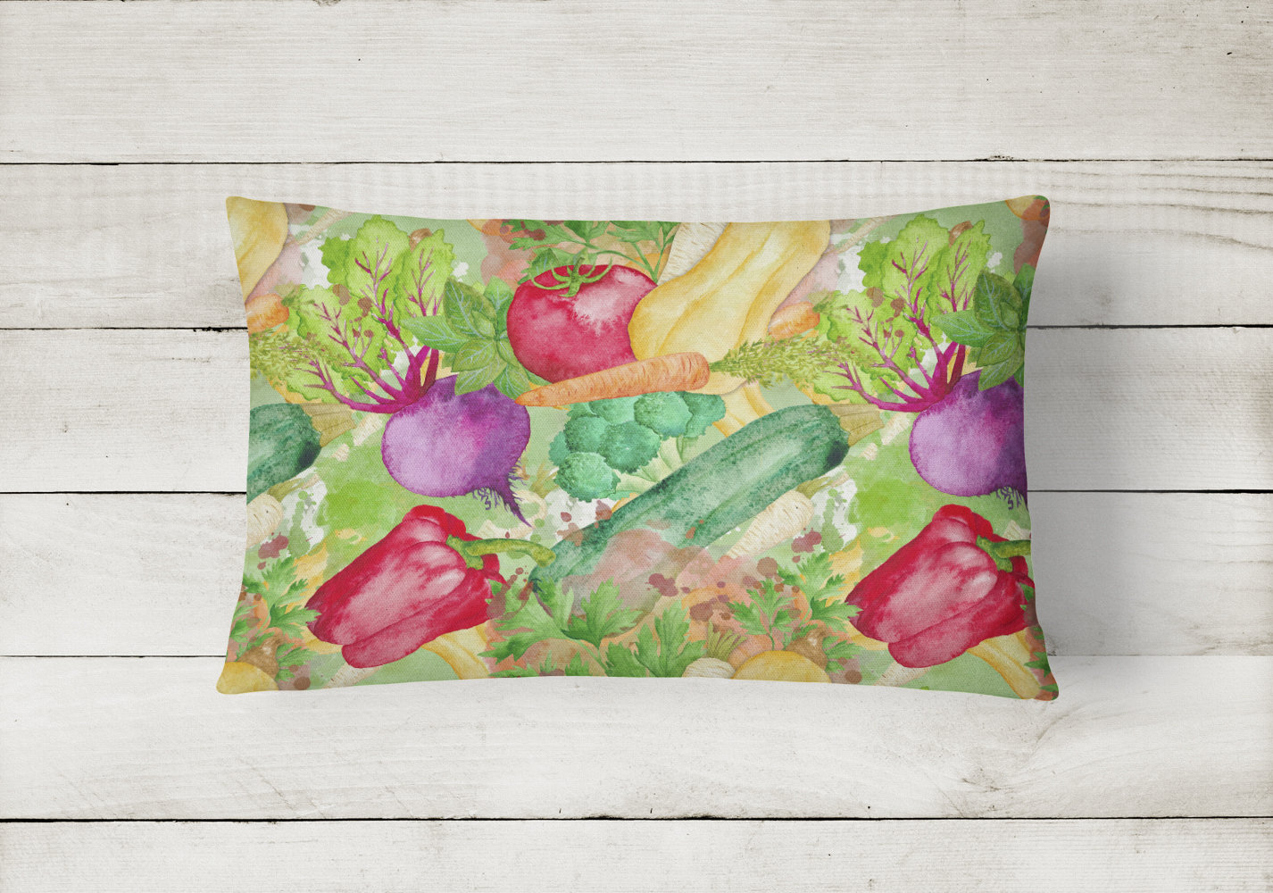 Caroline's Treasures Watercolor Vegetables Farm to Table Indoor/Outdoor ...